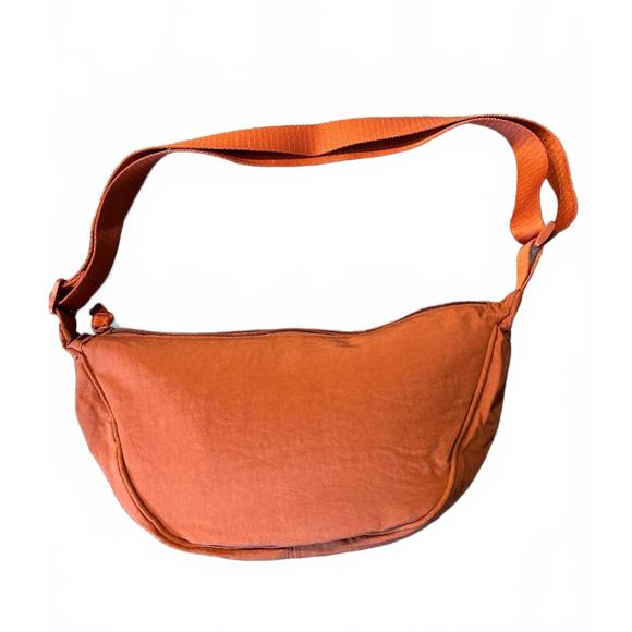 JILLIAN INK | Bags | New Jillian Ink Nylon Crescent Crossbody Bag Rust ...
